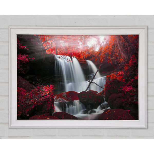 Union Rustic Red Forest Waterfall Delight - Single Picture Frame Print | Wayfair.co.uk